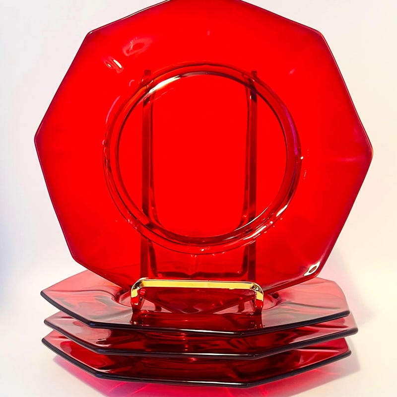 Red Depression Glass - Etsy