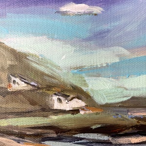 Scotland Beach Scene: Original Acrylic Painting on Canvas (10x10) - Etsy