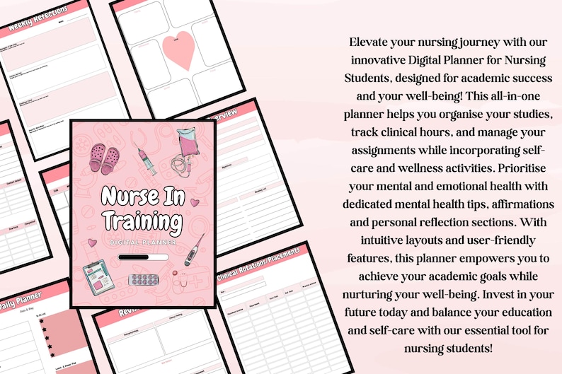 Nursing Student Digital Planner | Ultimate Nursing School Organiser ...