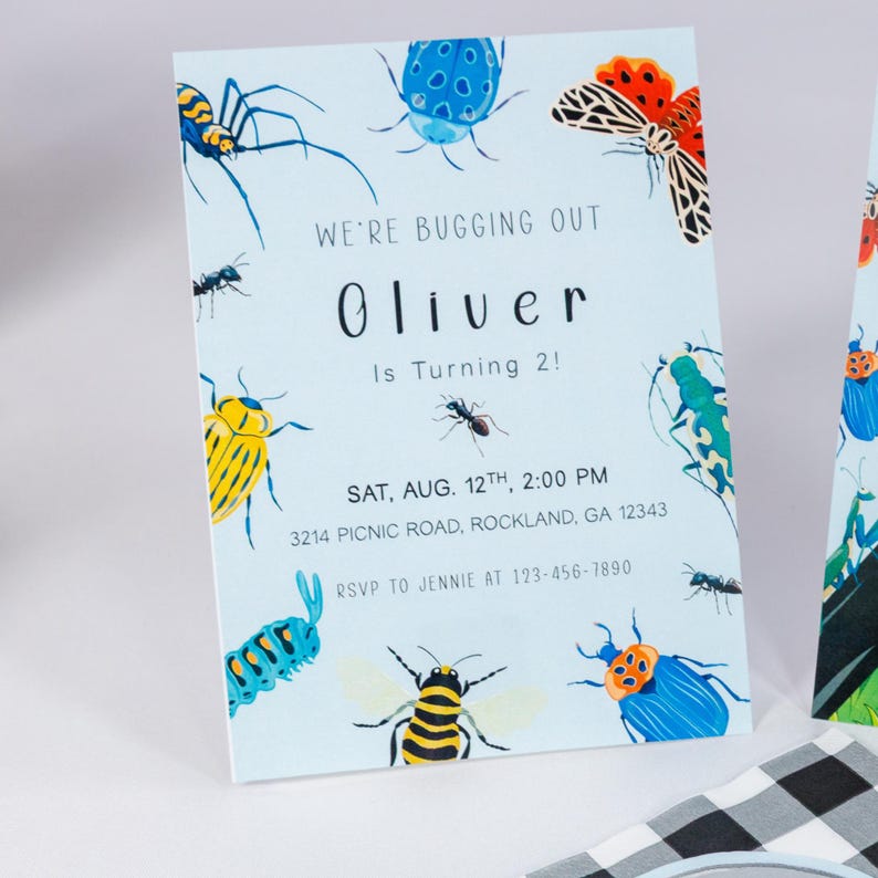 Bug Birthday Party Printable Bundle | Editable Bug Bash Corjl Digital ...