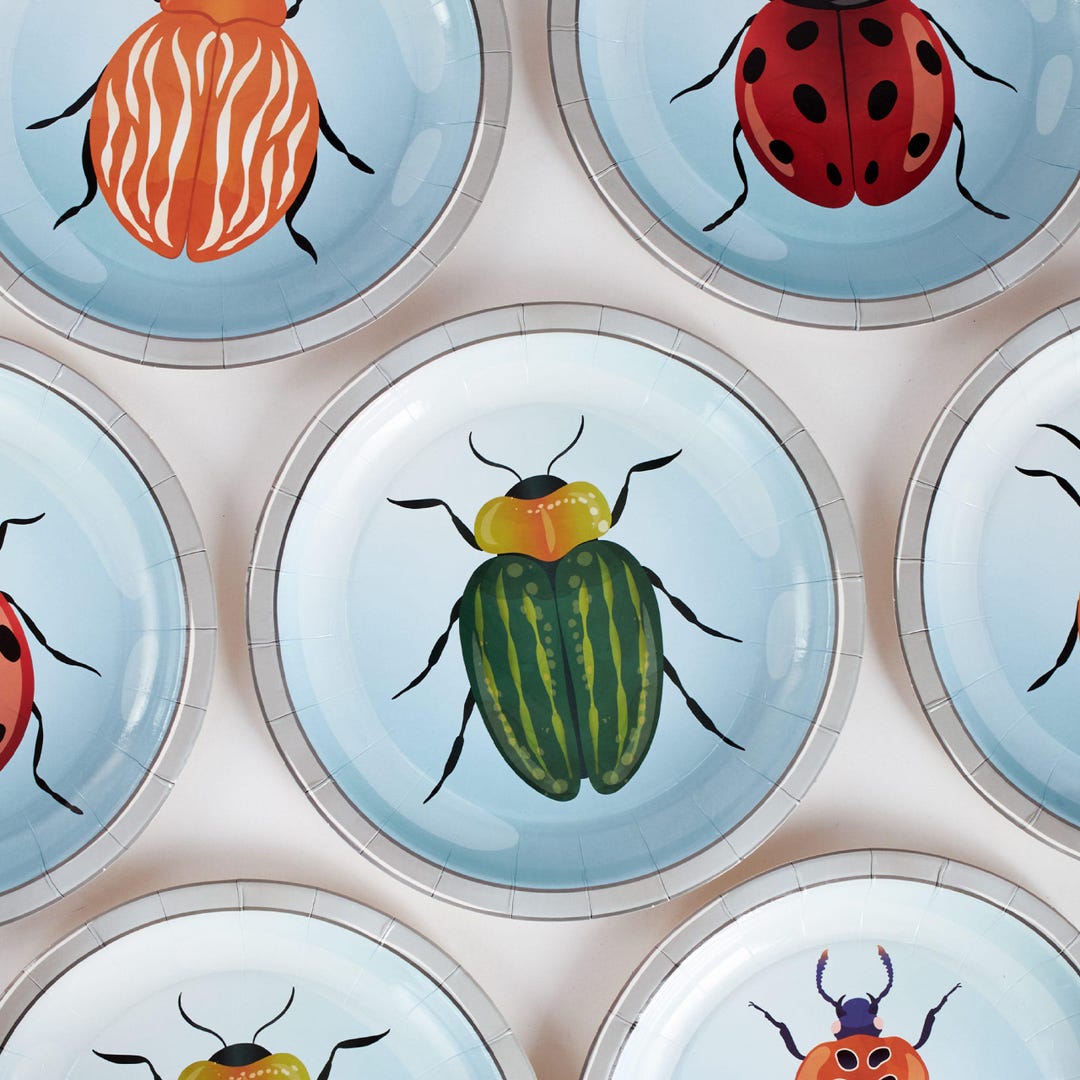 Bug Birthday Party Plates | Kids Insect Theme Tableware for Bug Bash ...