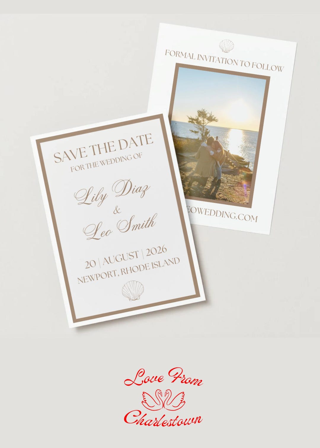 Coastal Seashell Save the Date Template | Instant Download ...
