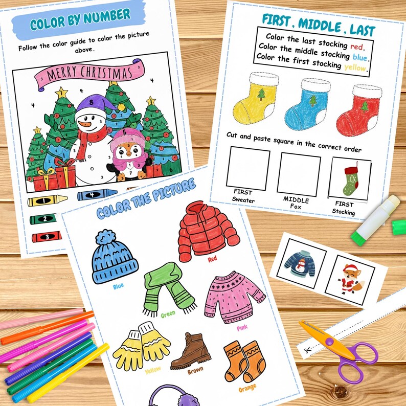 Preschool Winter Activity Pack Printable Worksheets for Ages 4-6 PDF - Etsy