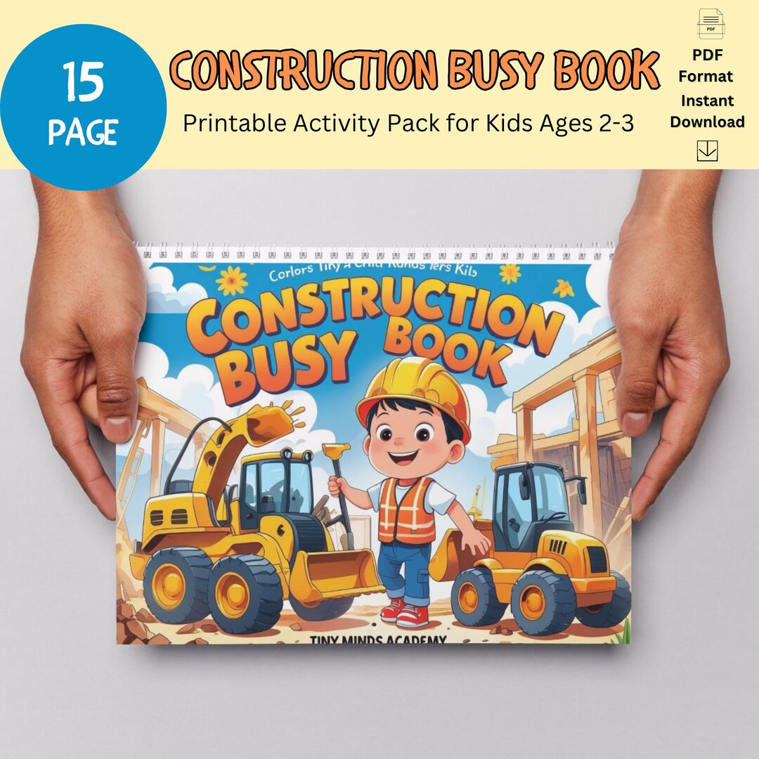 Construction Busy Book for Toddlers | Printable Cutting, Matching ...