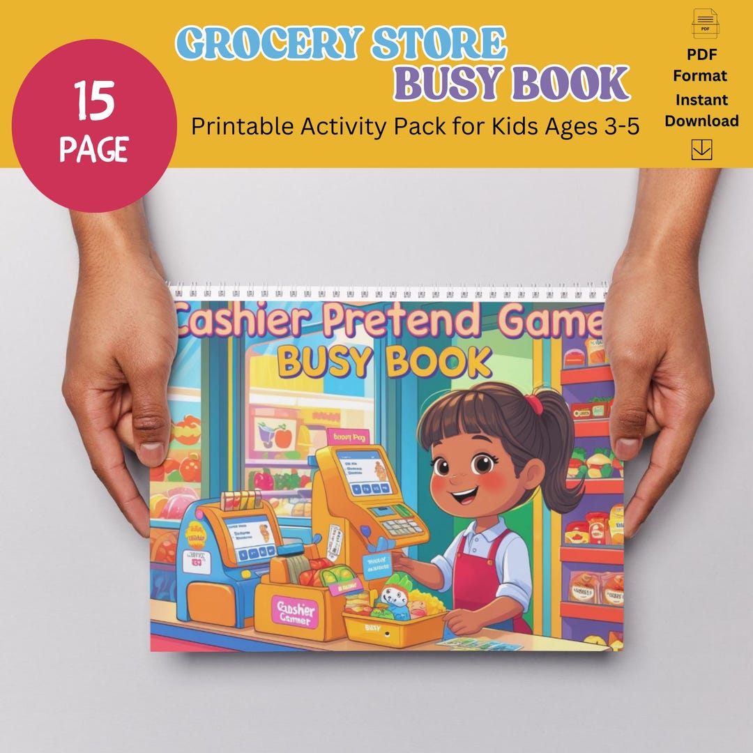 Grocery Store Busy Book Printable for Toddlers | Pretend Play Shopping ...