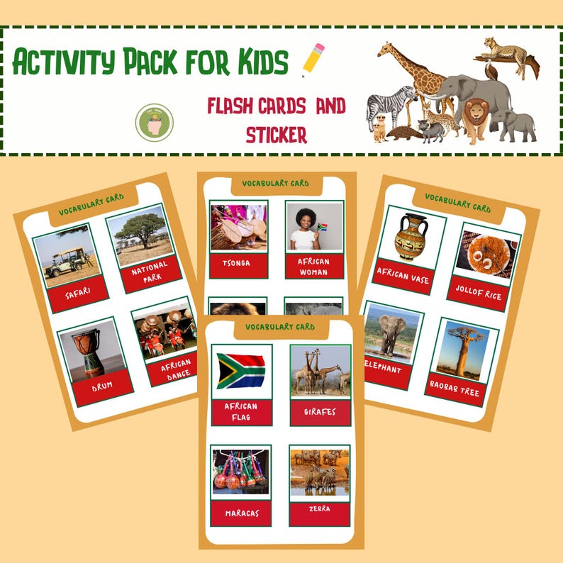Safari Activity Pack for Kids | African Animals Printable Worksheets ...