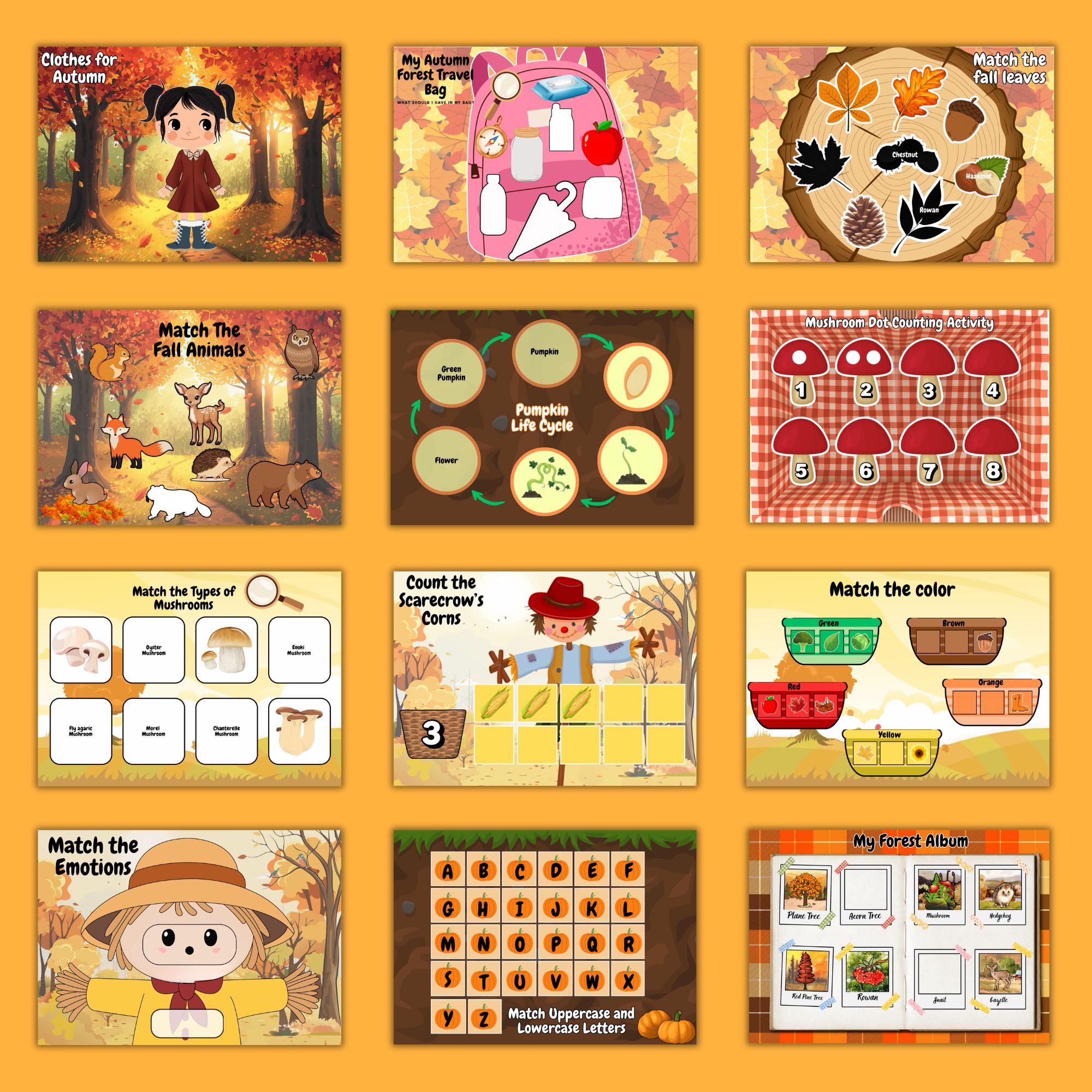 Autumn Activity Busy Book for Toddlers | Printable Learning Pages PDF ...