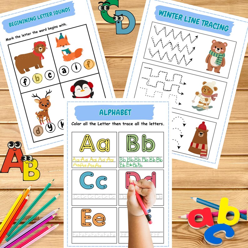 Preschool Winter Activity Pack Printable Worksheets for Ages 4-6 PDF - Etsy