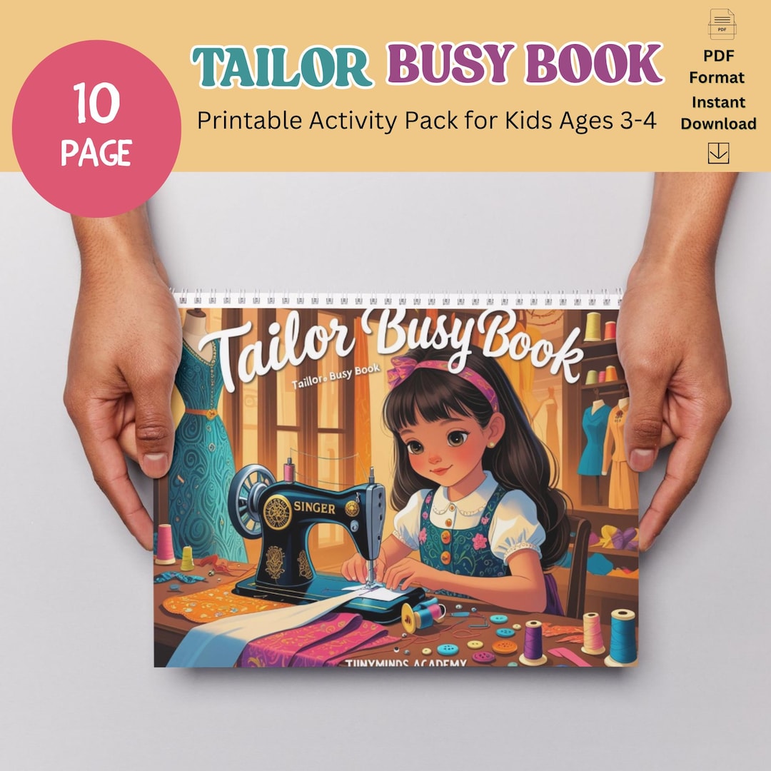 Tailor Busy Book for Kids | Printable Pretend Play Activities | Cut ...