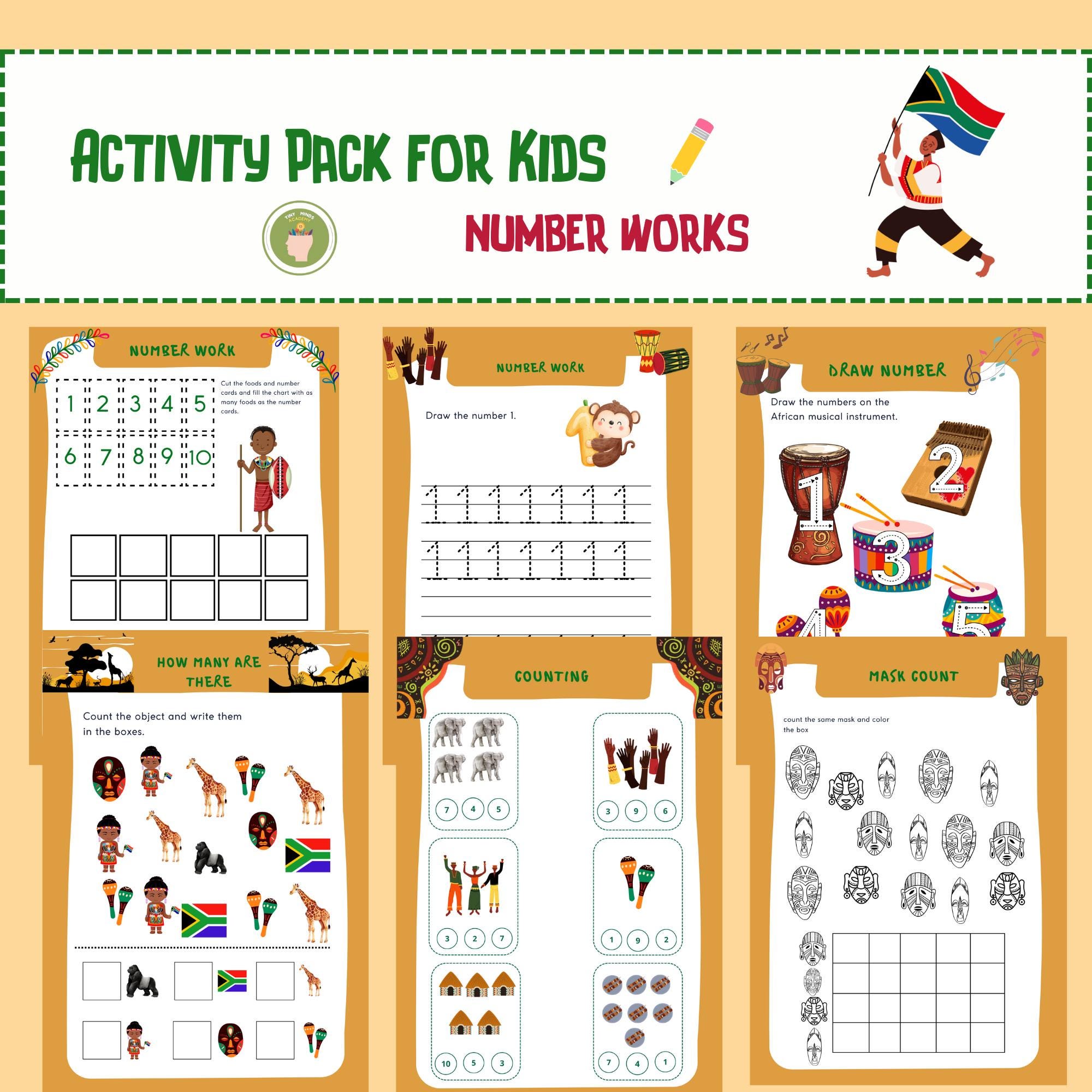 Safari Activity Pack for Kids | African Animals Printable Worksheets ...