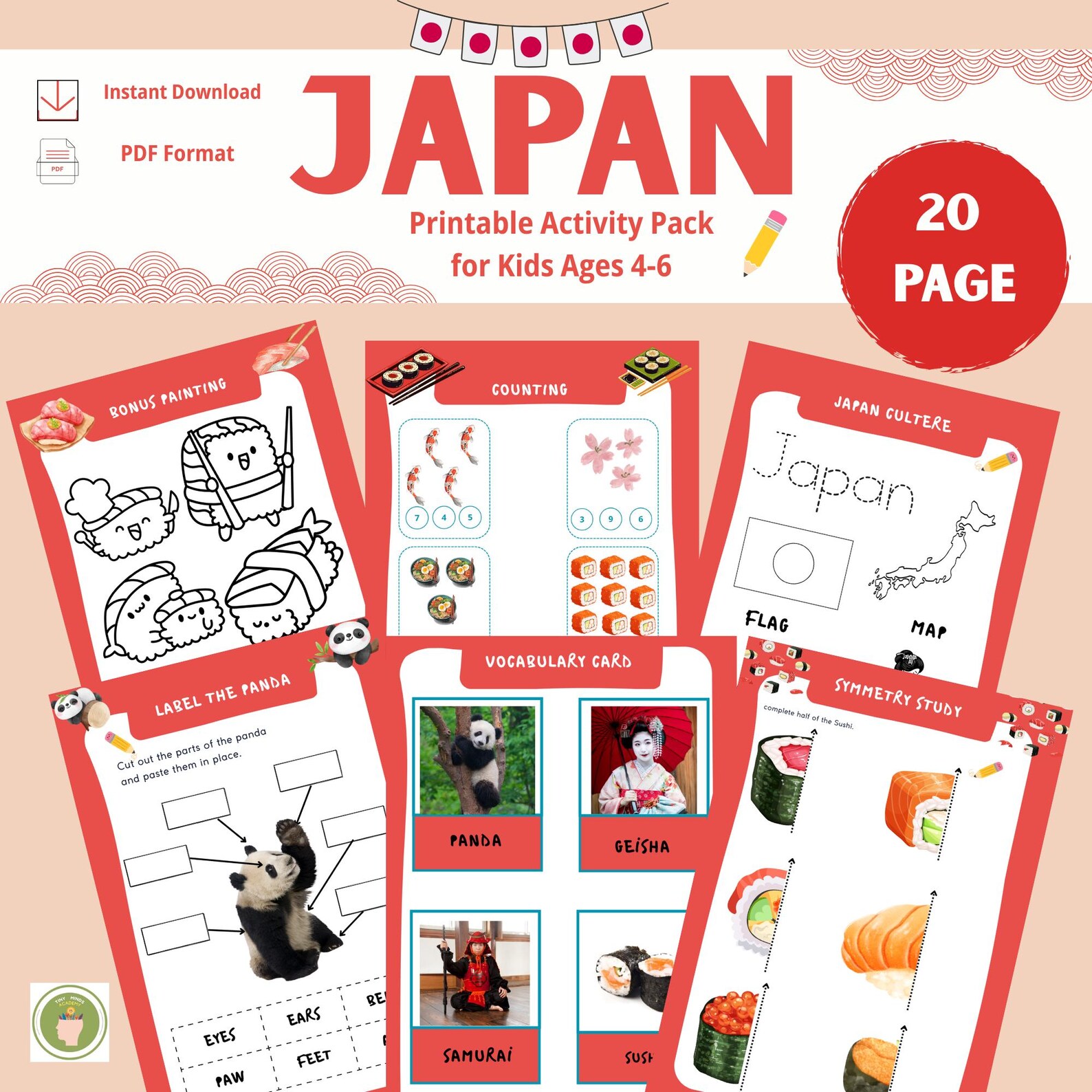 Japan Culture Activities for Kids | Printable Worksheets Pack ...