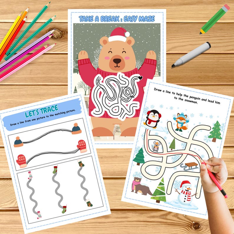 Preschool Winter Activity Pack Printable Worksheets for Ages 4-6 PDF - Etsy