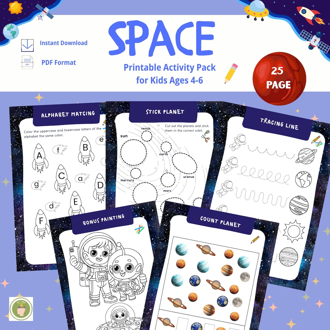 Space & Planets Printable Pack | Preschool Activities | Tracing ...