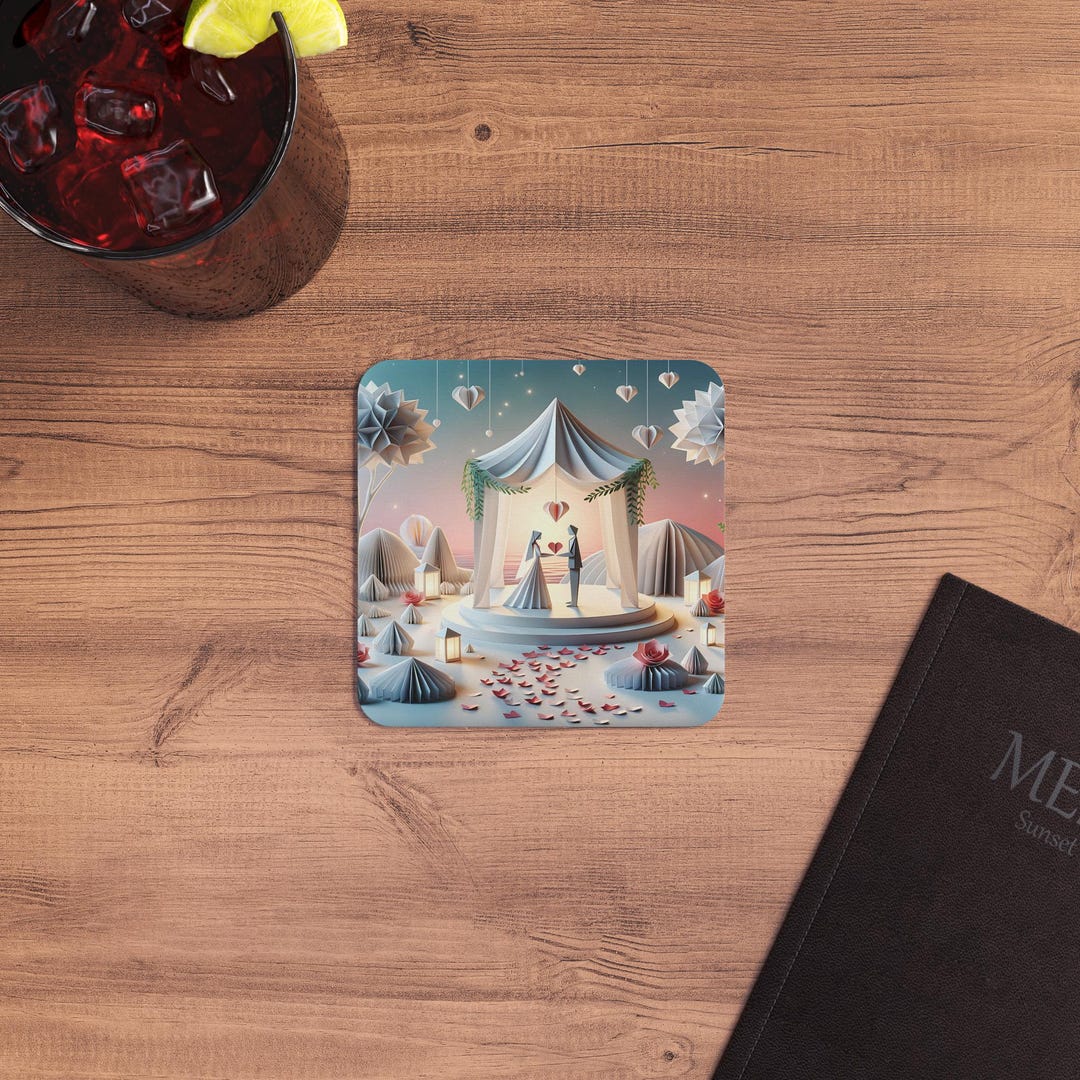 Origami Wedding Coasters - Set of 50 or 100 - Elegant Paper Scene ...