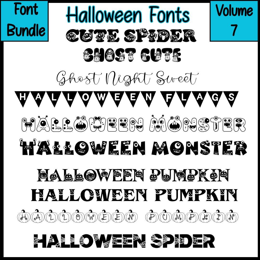 Font Bundle: Volume 7 Halloween Fonts, Includes 10 Halloween Fonts ...