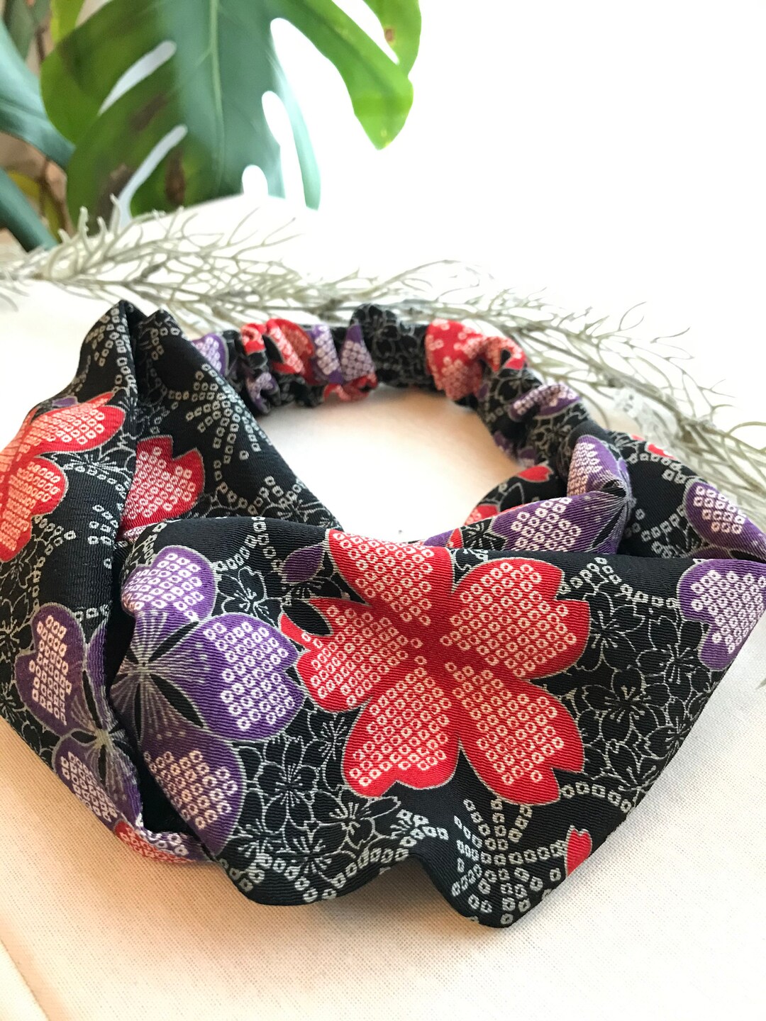Japanese Chirimen Fabric Sakura Head Band Turban - Etsy