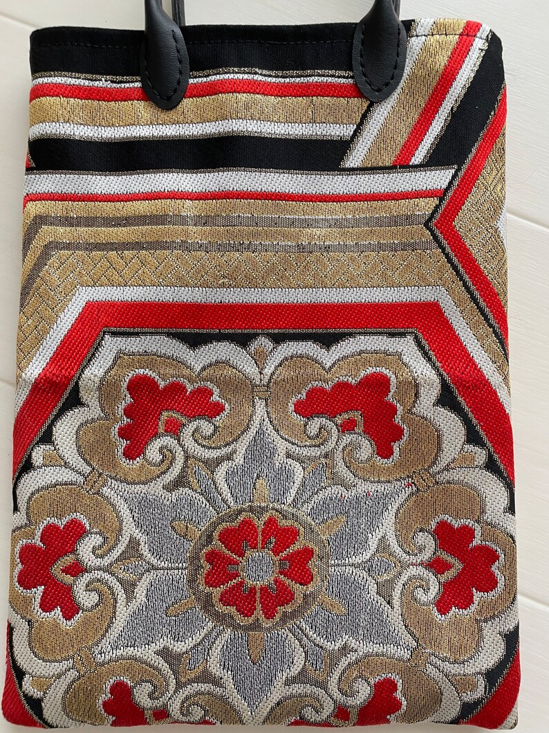 Obi / Obi Bag / Tote Bag / BK1448 Gorgeous Pattern Obi Tote Bag With PU ...