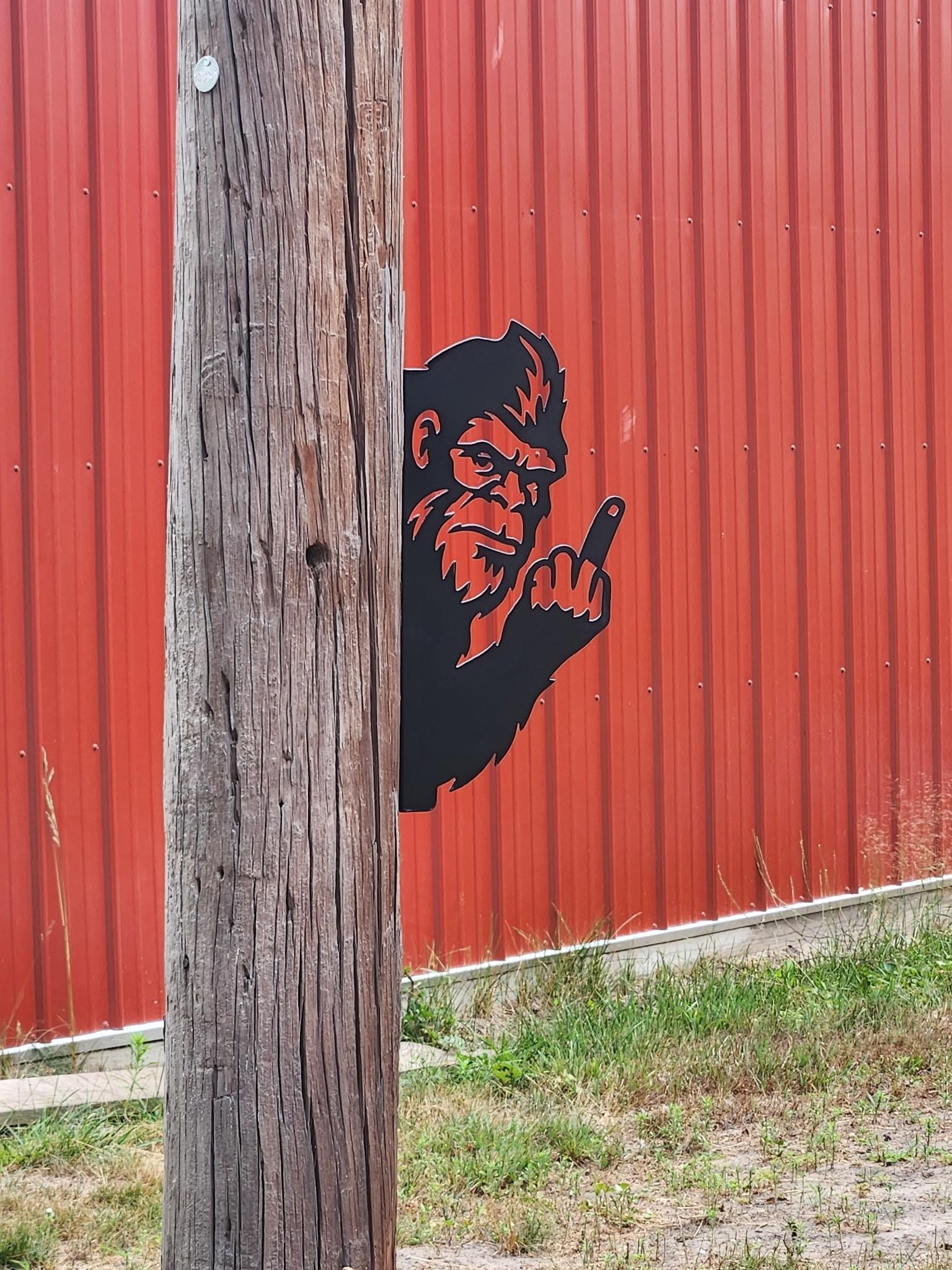 Peeking Bigfoot Middle Finger Sign - 18 Inch Matte Black - Etsy