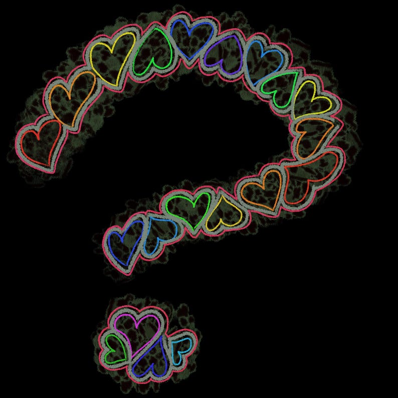 Rainbow Heart Question Mark PNG | Colorful Love Symbol Clipart | Unique ...