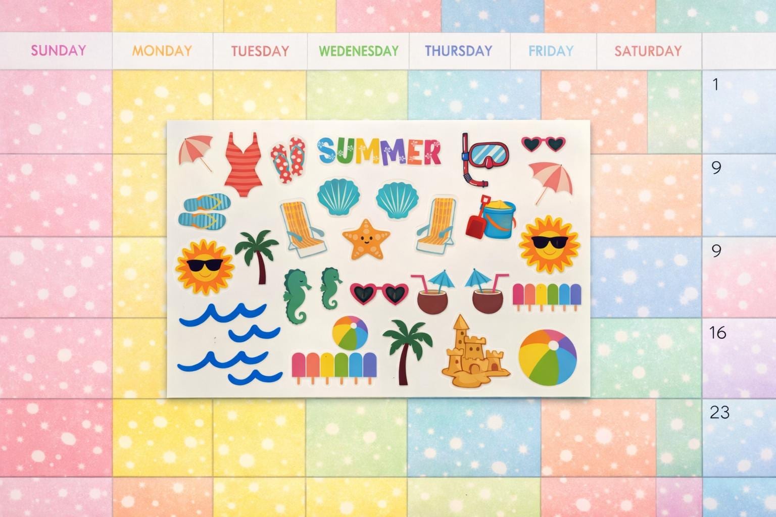 Seasonal Sticker Collection for Calendars and Planners – Spring, Summer ...