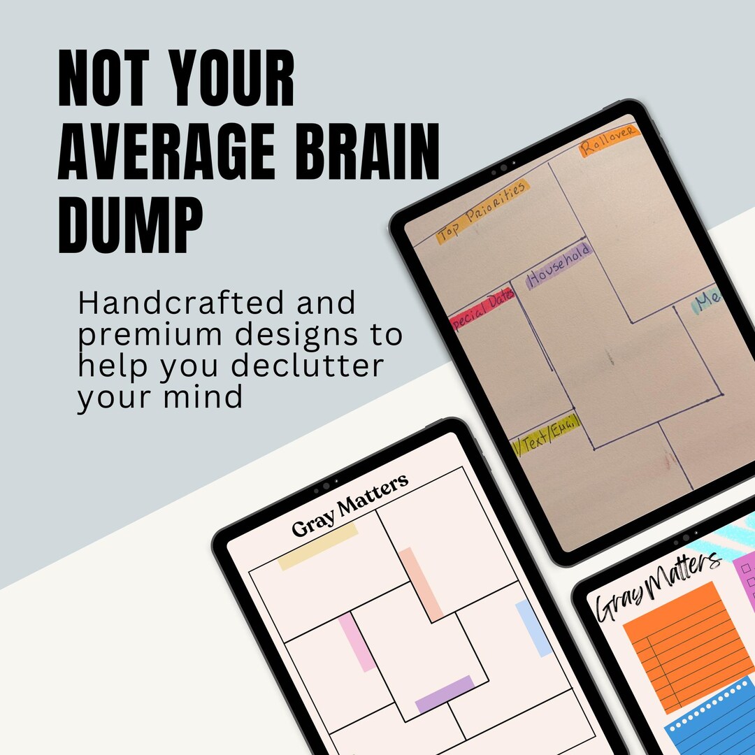 Brain Dump Digital Planner Spreads iPad Goodnotes Bullet Journal ...