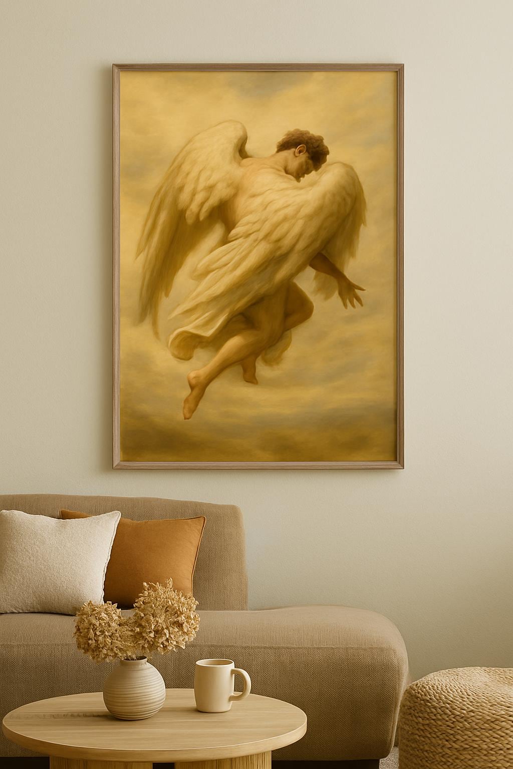 Angel Wings Digital Wall Art | Celestial Oil Painting Style Printable ...