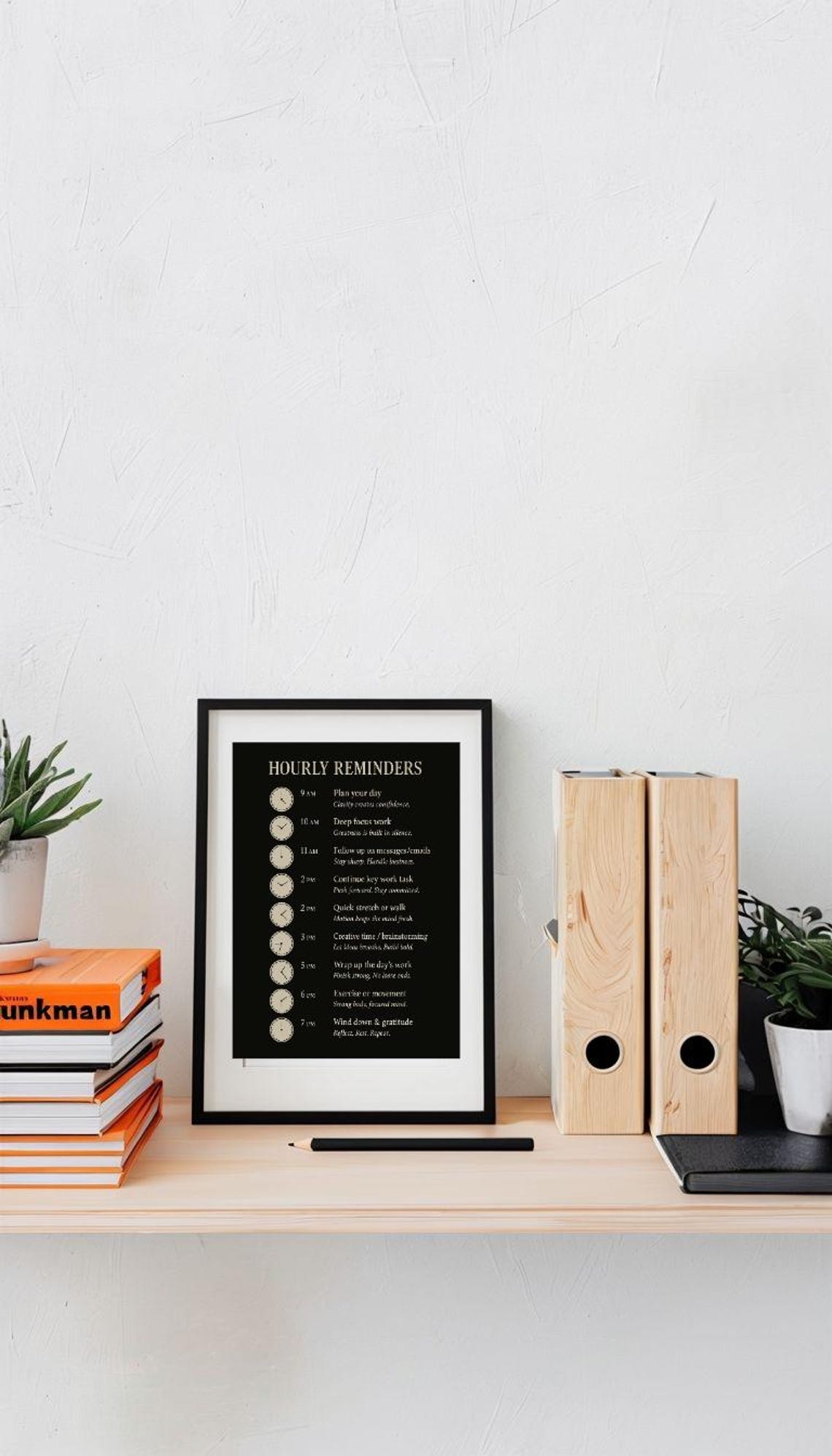 Hourly Motivational Poster | Daily Routine Productivity Print | Digital ...