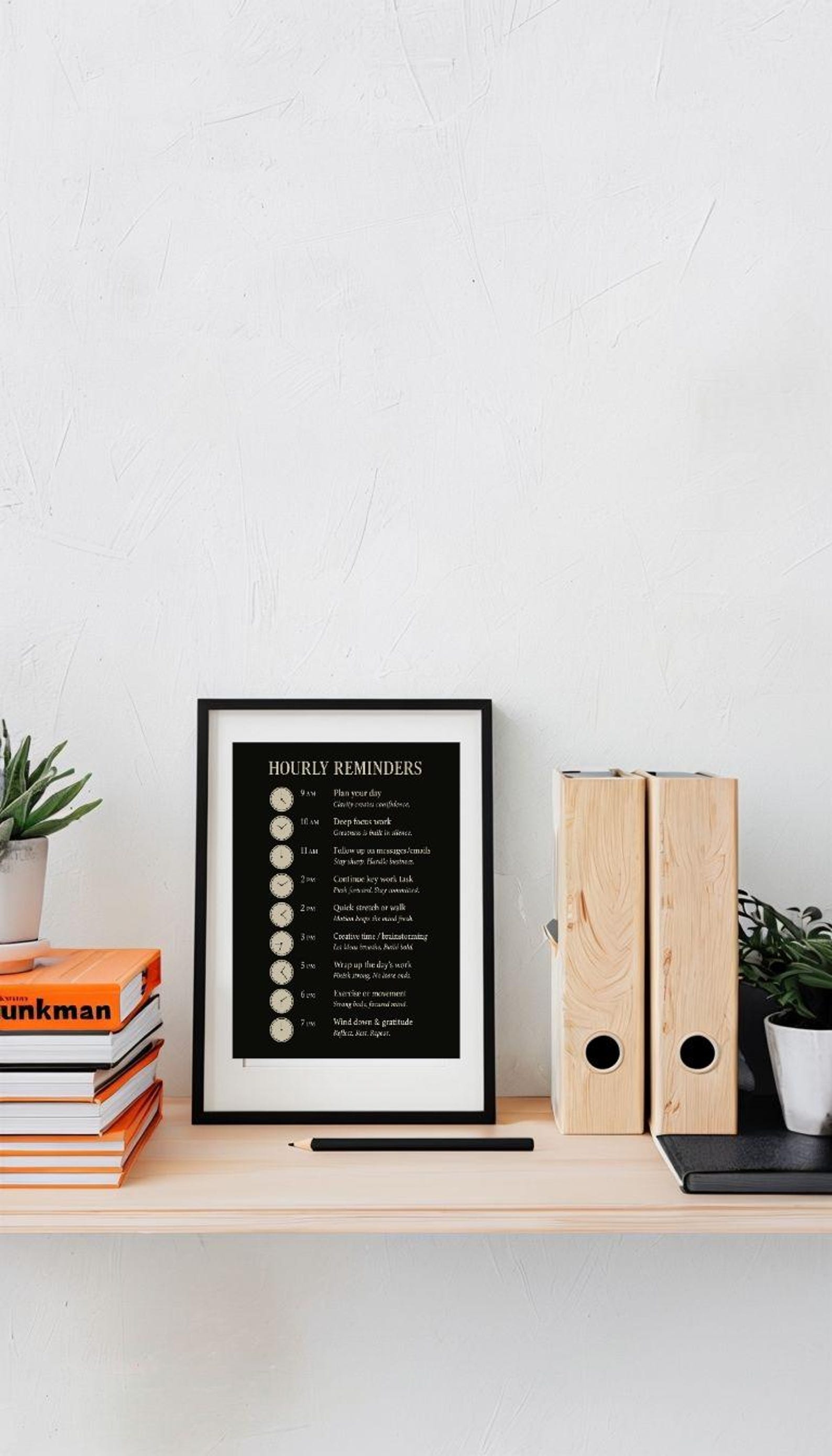 Hourly Motivational Poster | Daily Routine Productivity Print | Digital ...