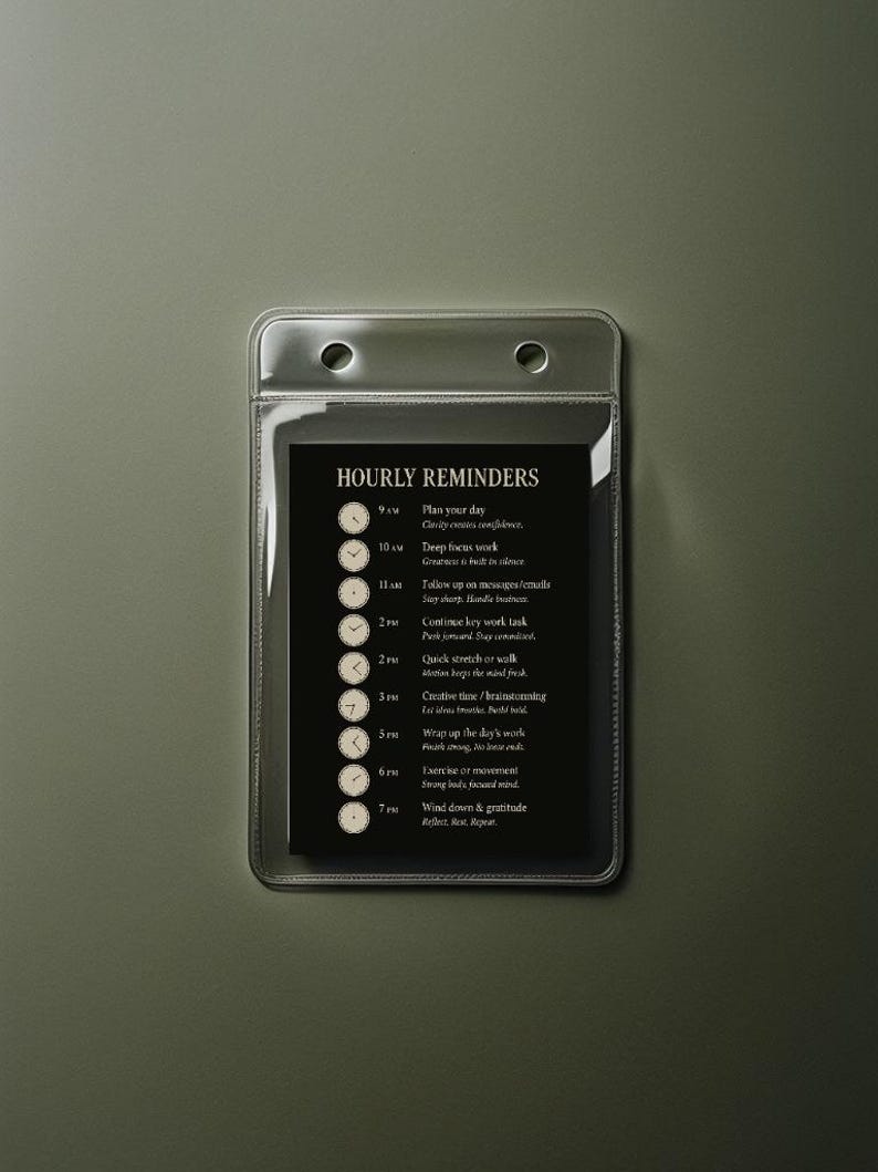 Hourly Motivational Poster | Daily Routine Productivity Print | Digital ...