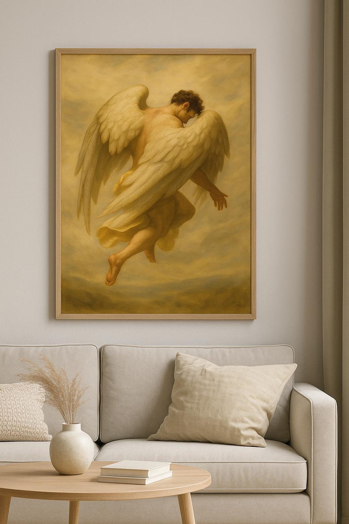 Angel Wings Digital Wall Art | Celestial Oil Painting Style Printable ...