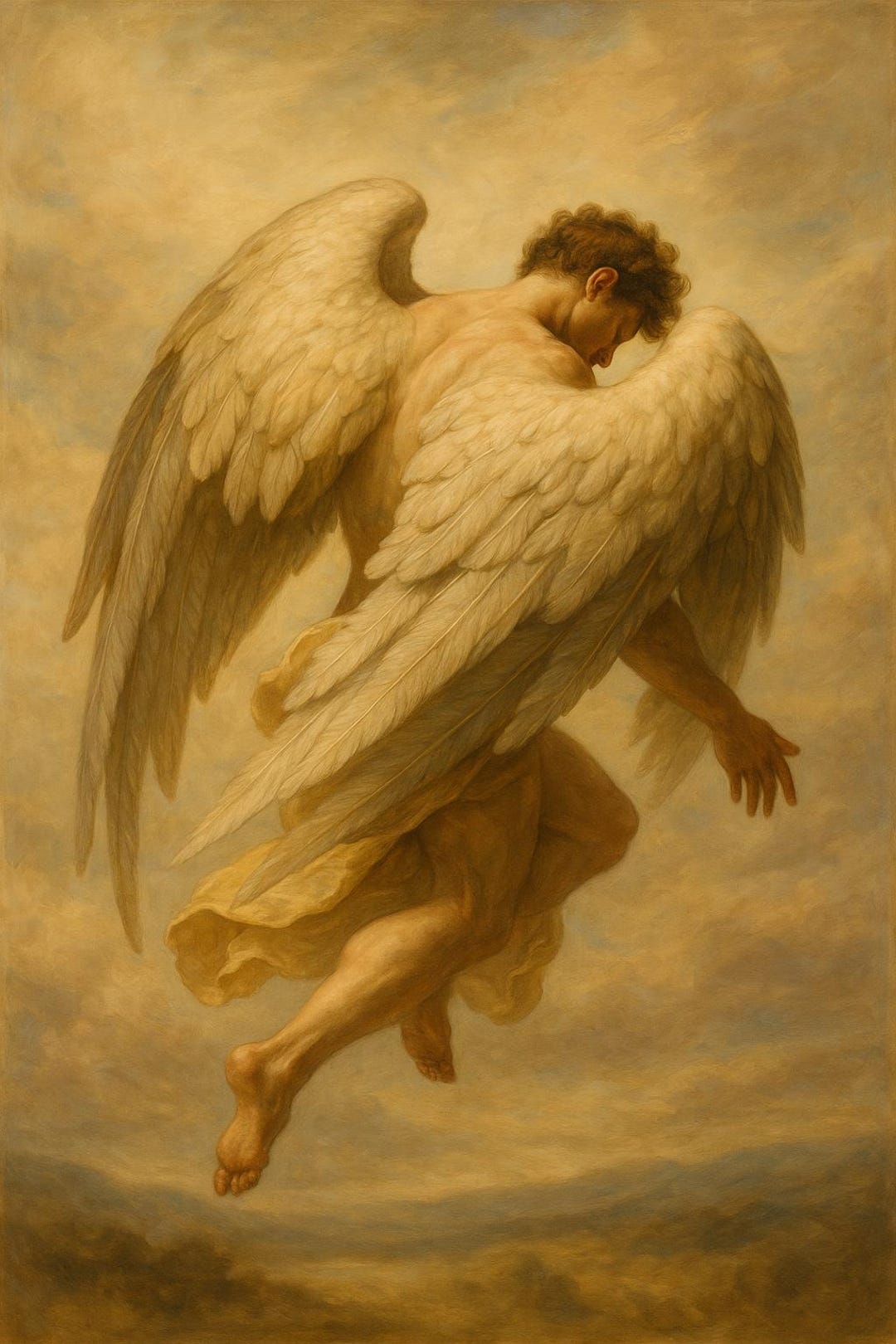 Angel Wings Digital Wall Art | Celestial Oil Painting Style Printable ...