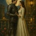 Medieval Romance Poster - Knight and Lady Under Moonlight - Romantic ...