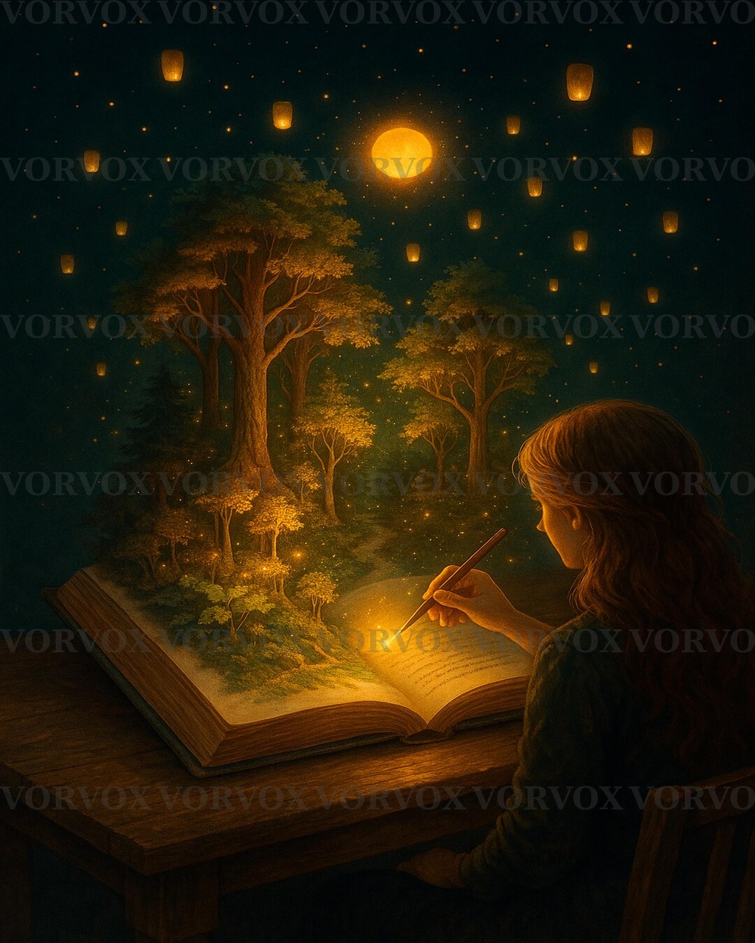 Magic of Imagination Wall Art - Fantasy Girl Forest Drawing - Printable ...