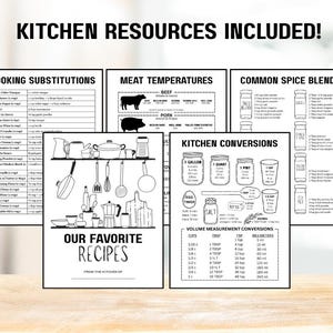 Printable Recipe Binder Kit, Fillable Recipe Pages, Kitchen Resource ...
