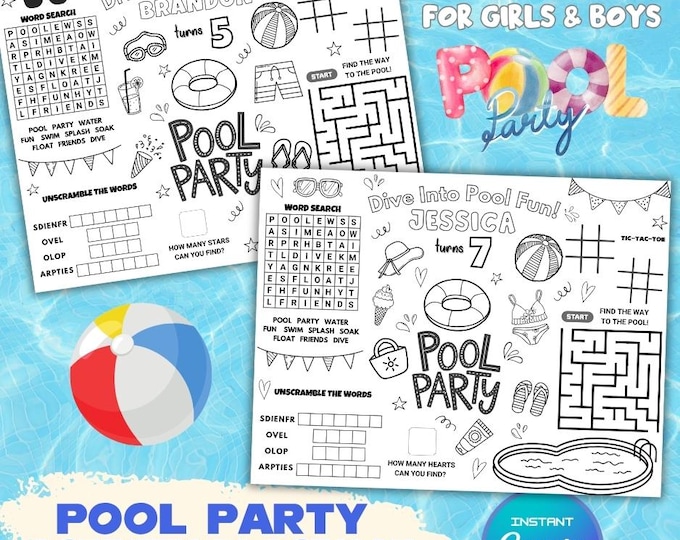 Pool Party Sign up Sheet | Summer Party Sheet | Printable Pool Party up ...