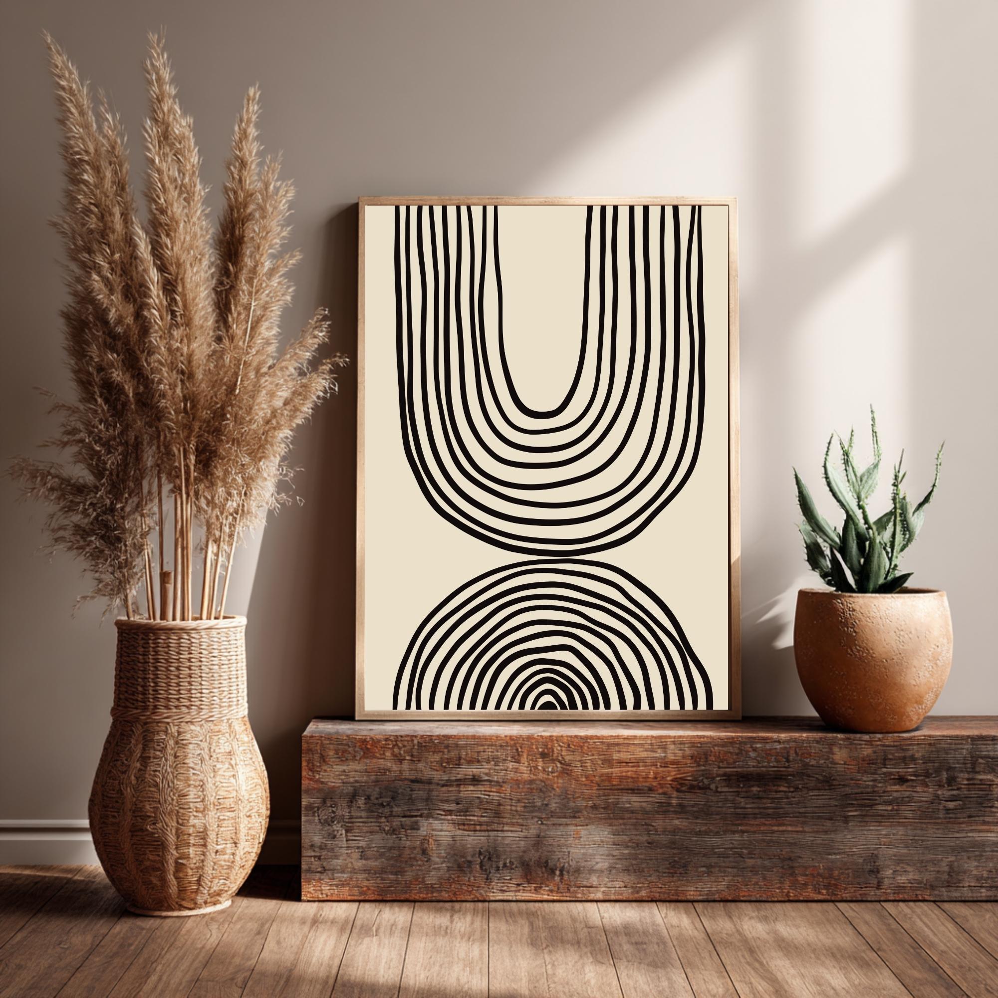 Boho Abstract Art Arches Print. Minimalist Mid-century Modern Wall ...