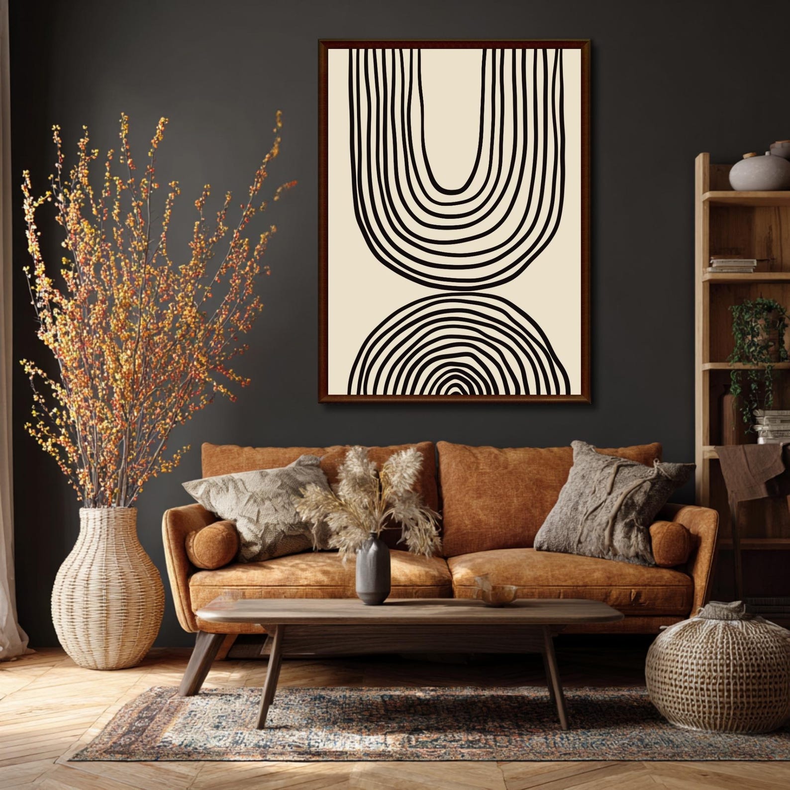 Boho Abstract Art Arches Print. Minimalist Mid-century Modern Wall ...