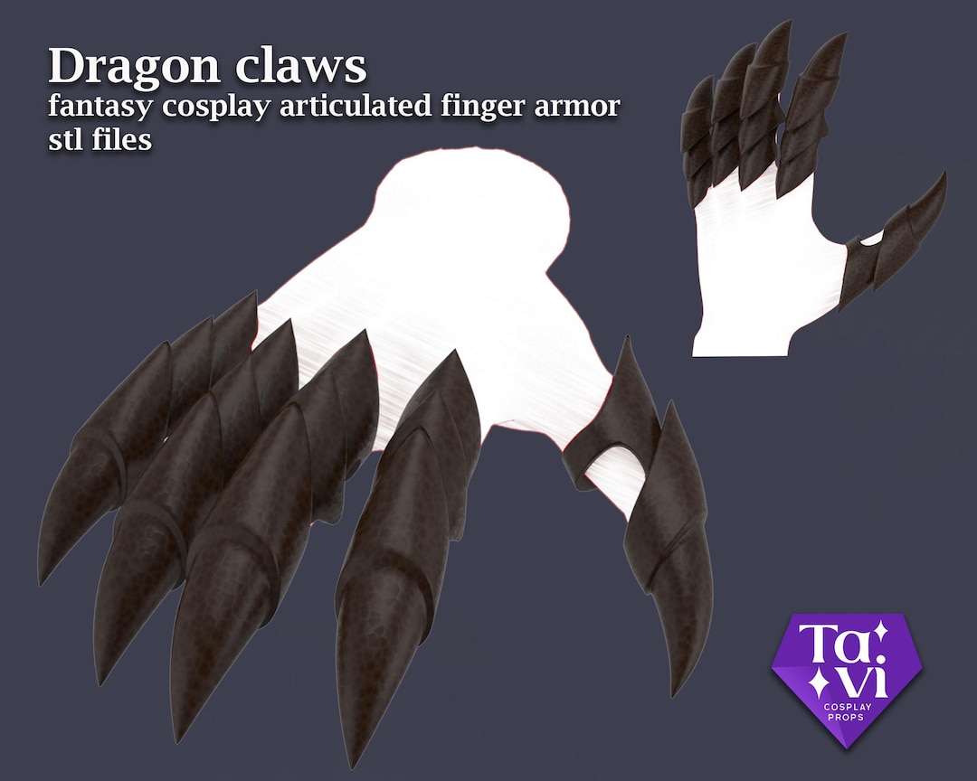Dragon Claws Fantasy Cosplay Articulated Finger Armor Stl Files - Etsy