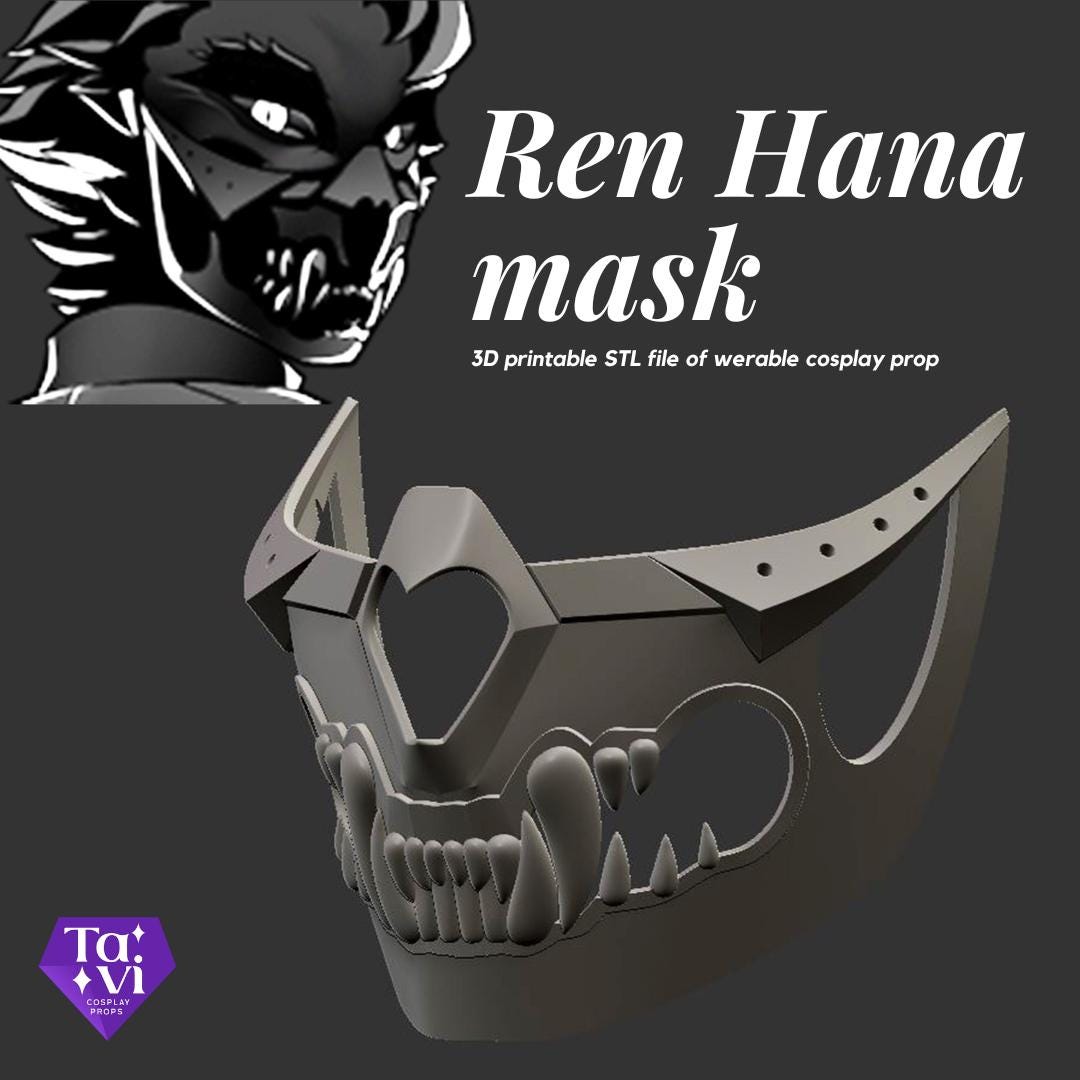 Cosplay Props 3D Model - Ren Hana Mask From Boyfriend to Death - Etsy