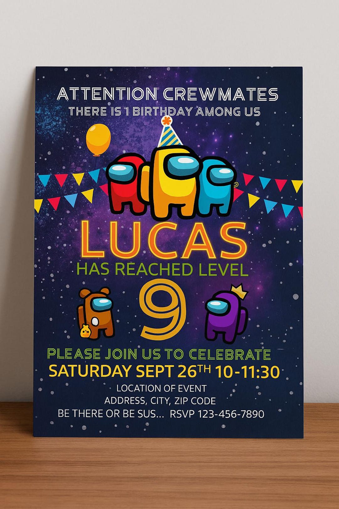 Among Us Birthday Invitation | Editable Crewmate Party Invite (digital ...
