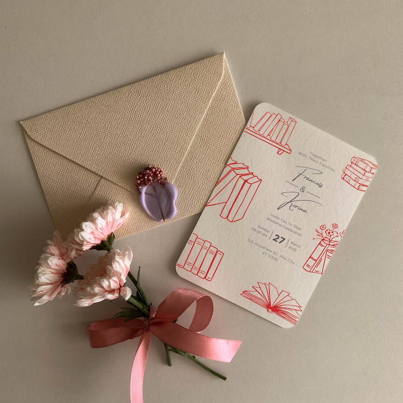 Book Lover Line Art Bundle | Wedding Invitation Clipart | Bookish SVG ...