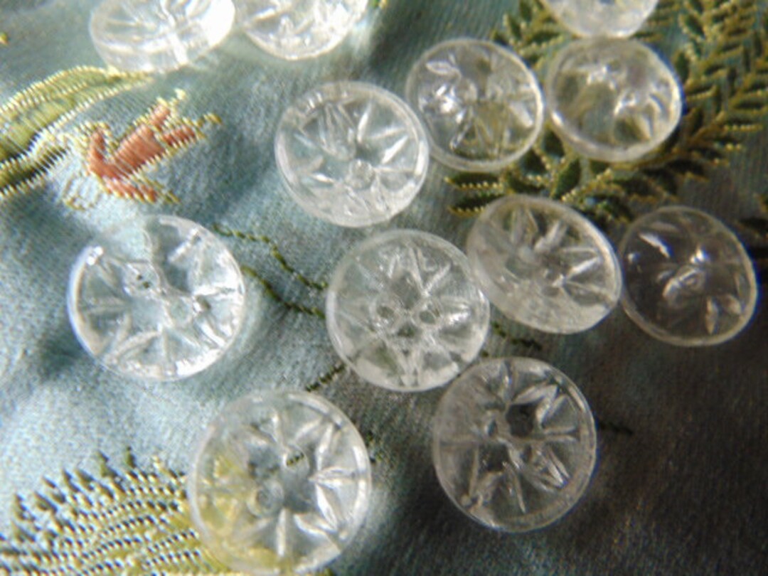 Small Clear Glass Sew Thru Vintage Buttons - Etsy