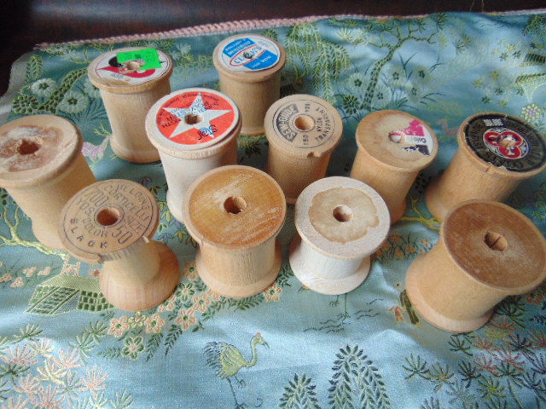 Eleven Med to Large Empty Wooden Thread Spools - Etsy