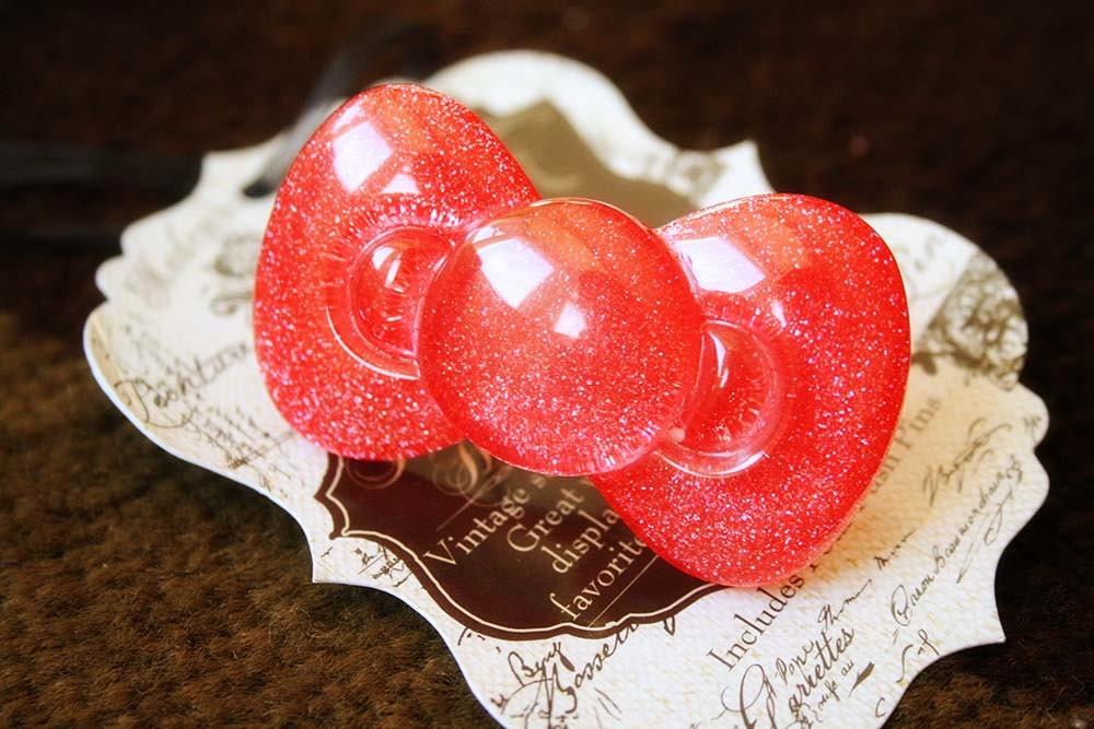 Huge Red Bow Glitter Ring - Etsy