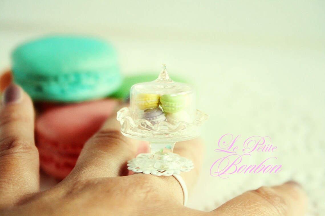 Assorted Macarons on a Cake Dome Ring - Etsy
