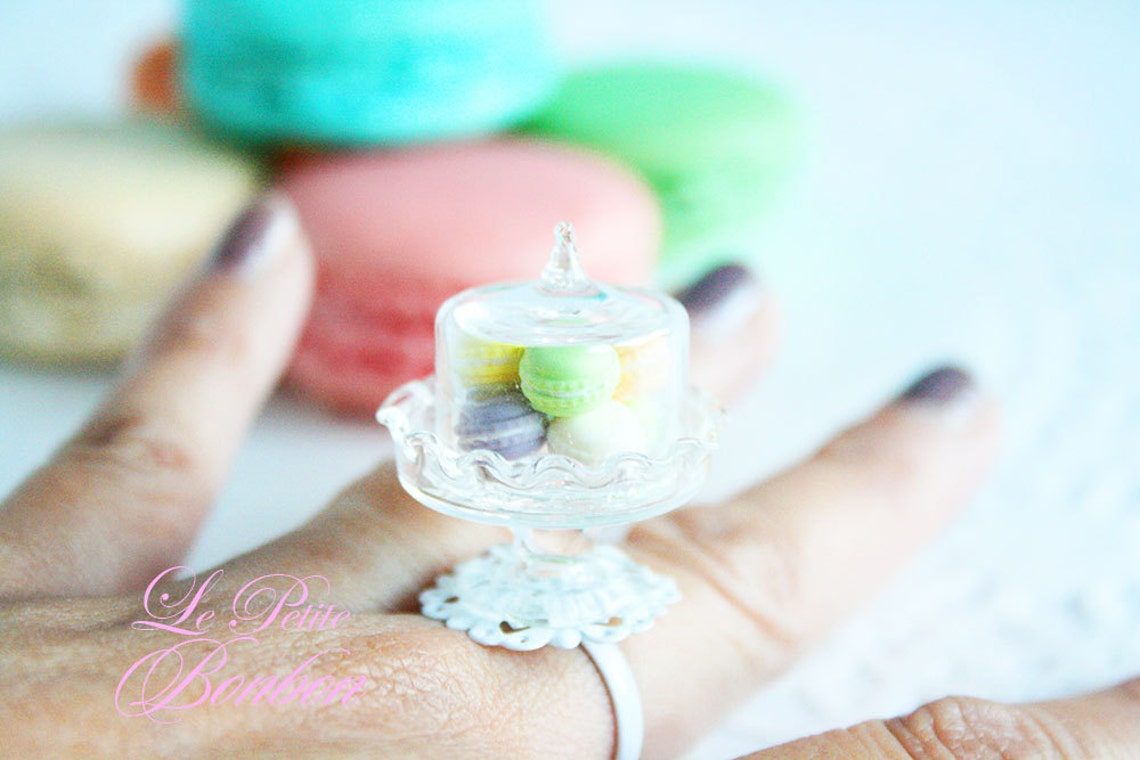 Assorted Macarons on a Cake Dome Ring - Etsy