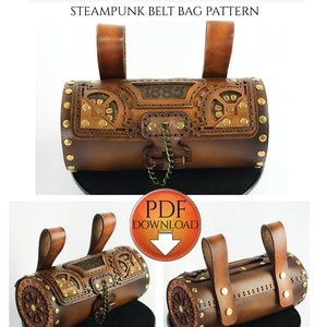 Leather Bag Pattern, PDF Download Steampunk Style With Video Tutorial ...