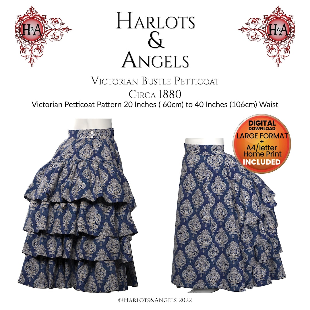 Bustle Skirt Sewing Pattern, PDF Download, Victorian Petticoat ...