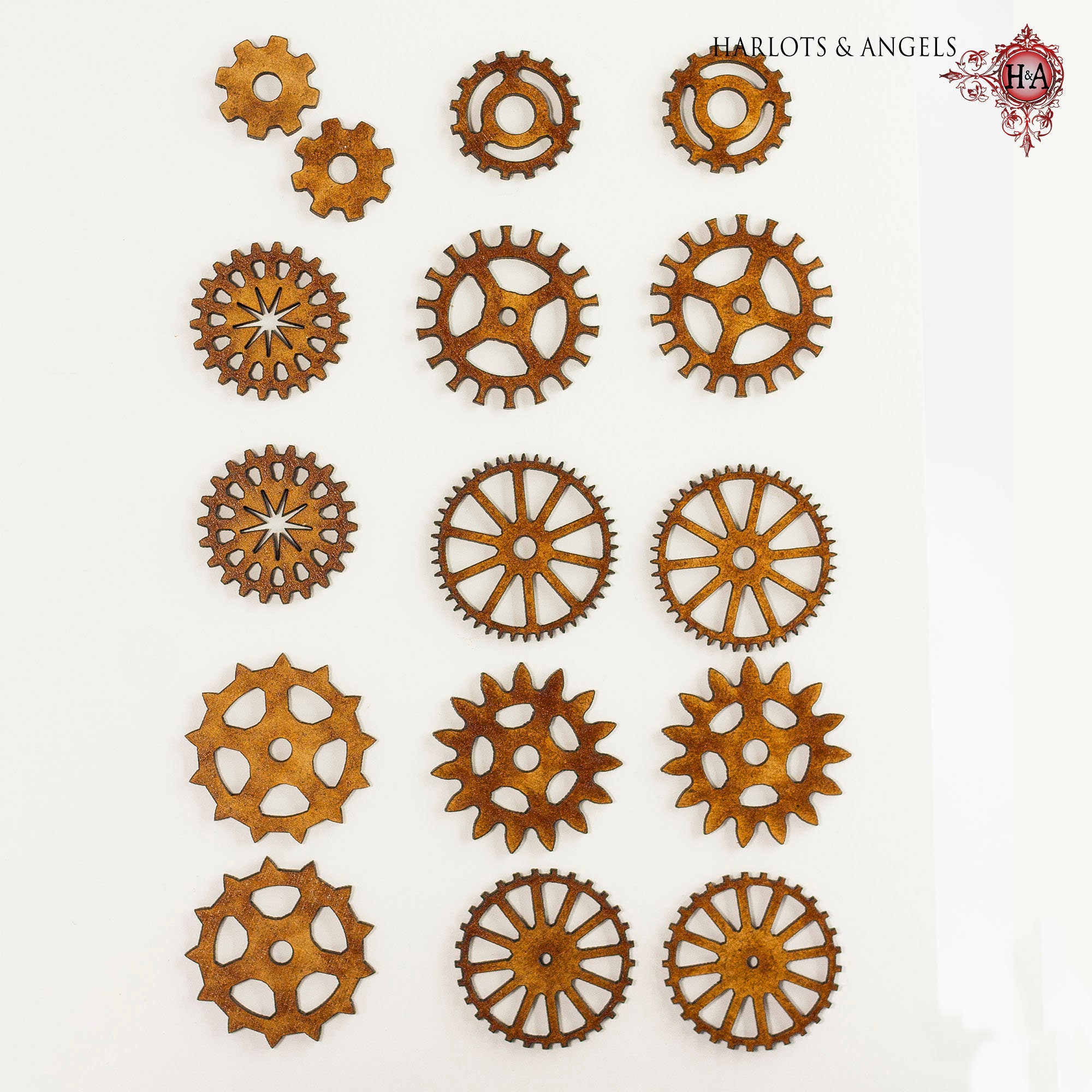 Steampunk Cogs and Gears Set of 16 Craft shapes in 2mm MDF | Etsy