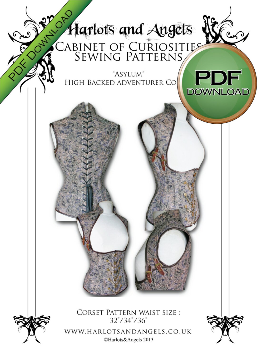 Corset Sewing Pattern Digital Pattern PDF Instant Download - Etsy France